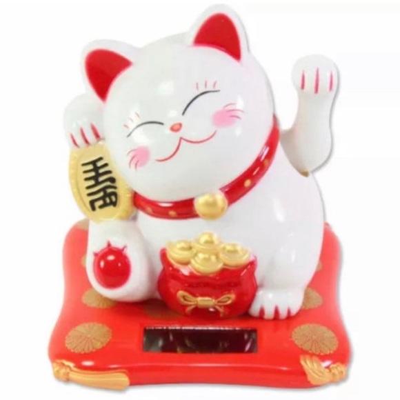 Accents | Solar Powered Welcoming Lucky Beckoning Hands Waving Fortune ...